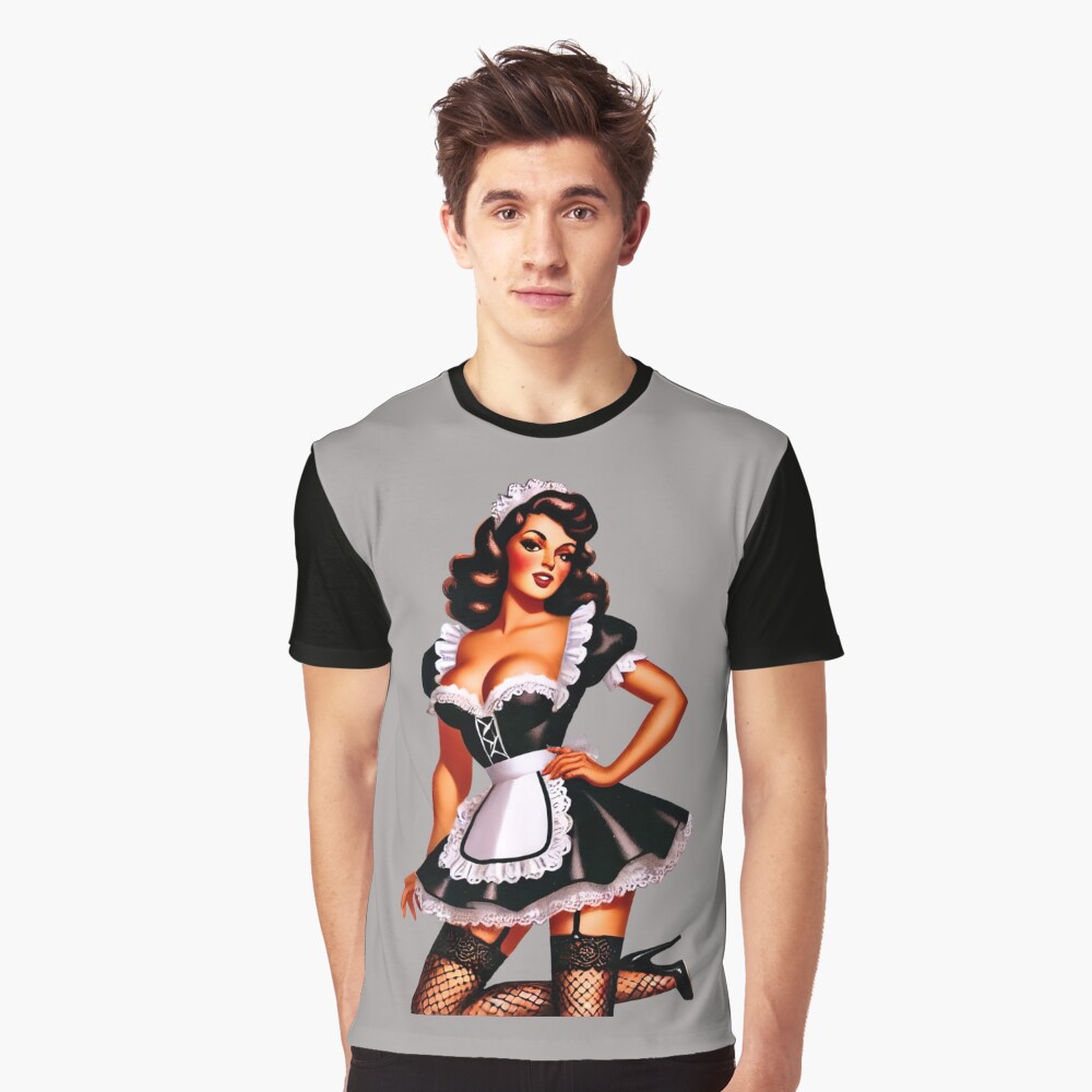 "French Maid Pin-up" Sticker for Sale by PinUpPizzazz | Redbubble