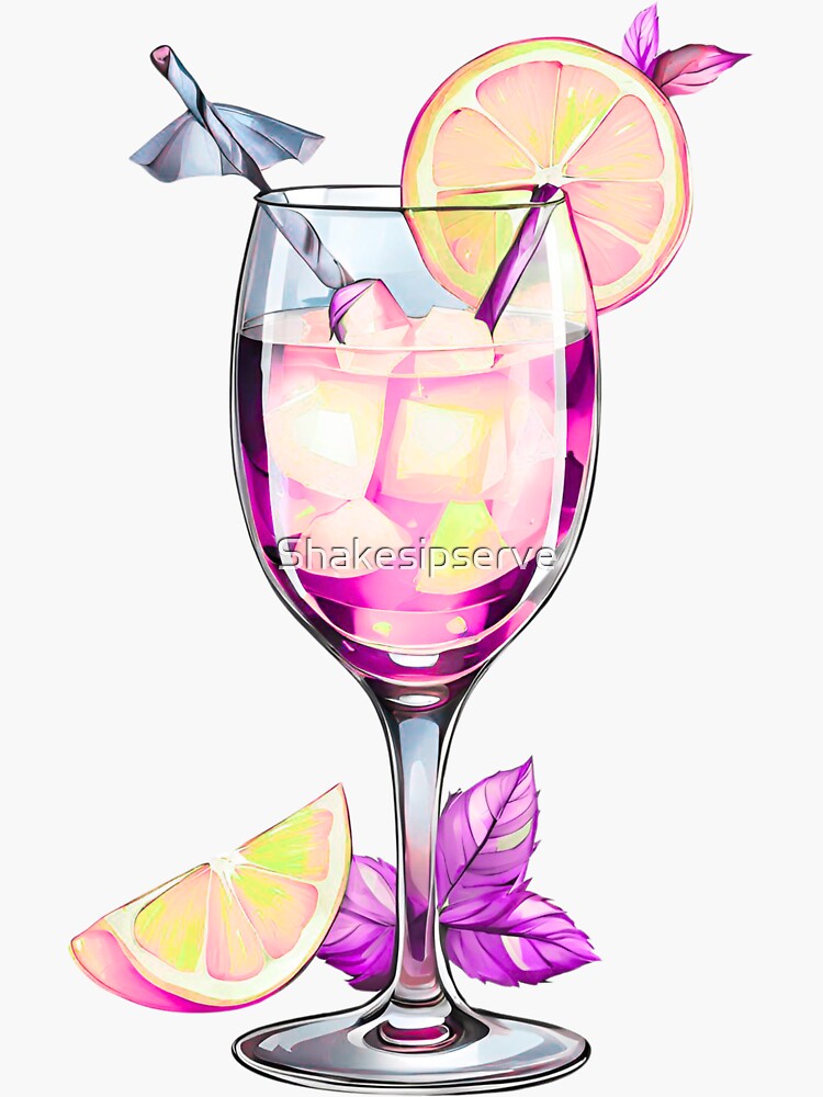 "Liquid Light: Abstract Cocktail Glass" Sticker for Sale by ...