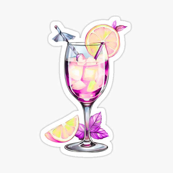 "Liquid Light: Abstract Cocktail Glass" Sticker for Sale by ...