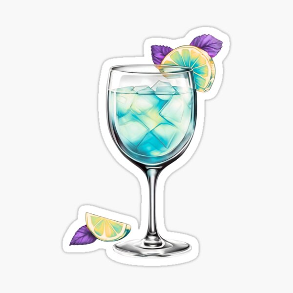 "Ocean Abstract Cocktail Glass" Sticker for Sale by Shakesipserve ...