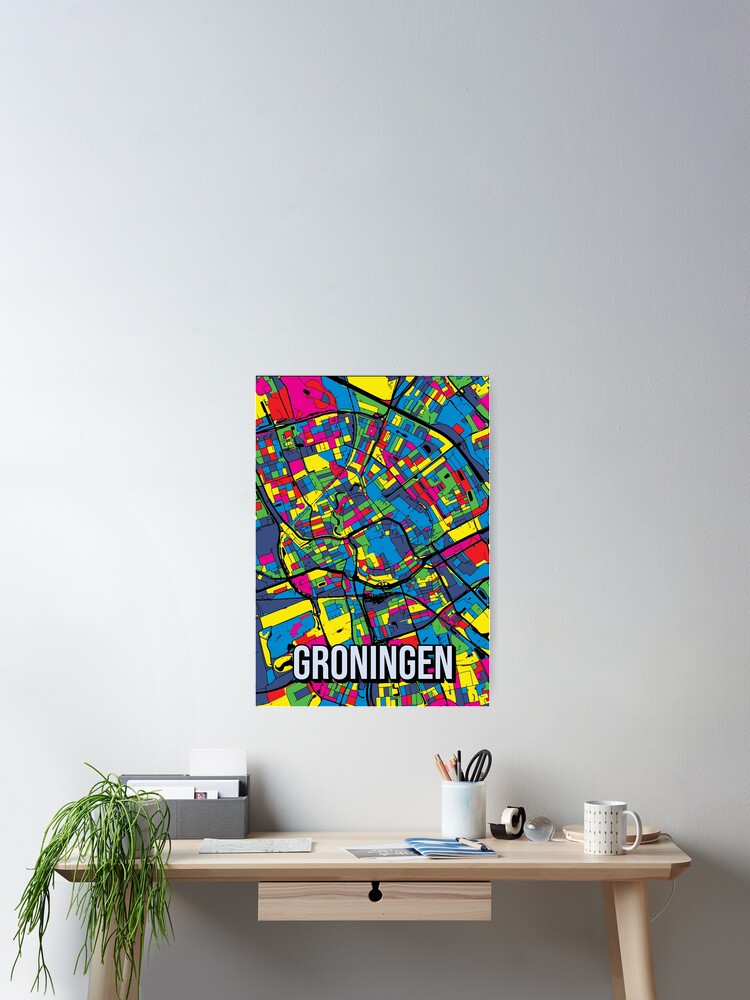 "Groningen City Map Pop Art Street Map" Poster for Sale by jornvanhezik ...