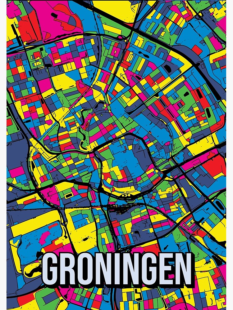 "Groningen City Map Pop Art Street Map" Poster for Sale by jornvanhezik ...