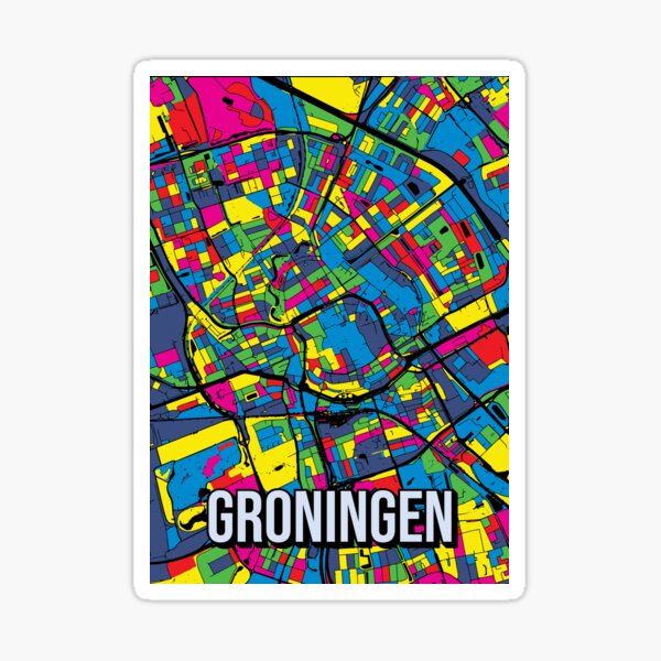 "Groningen City Map Pop Art Street Map" Sticker for Sale by ...