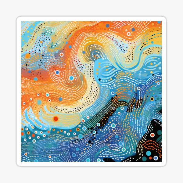 "Aboriginal Authentic Art - Beach" Sticker for Sale by GrinGalore ...