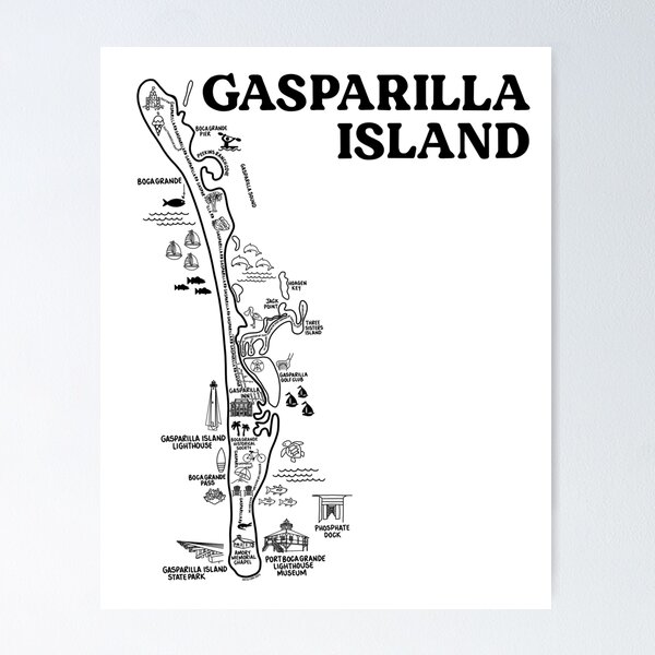 "Gasparilla Island Map Art" Poster for Sale by fiberandgloss | Redbubble