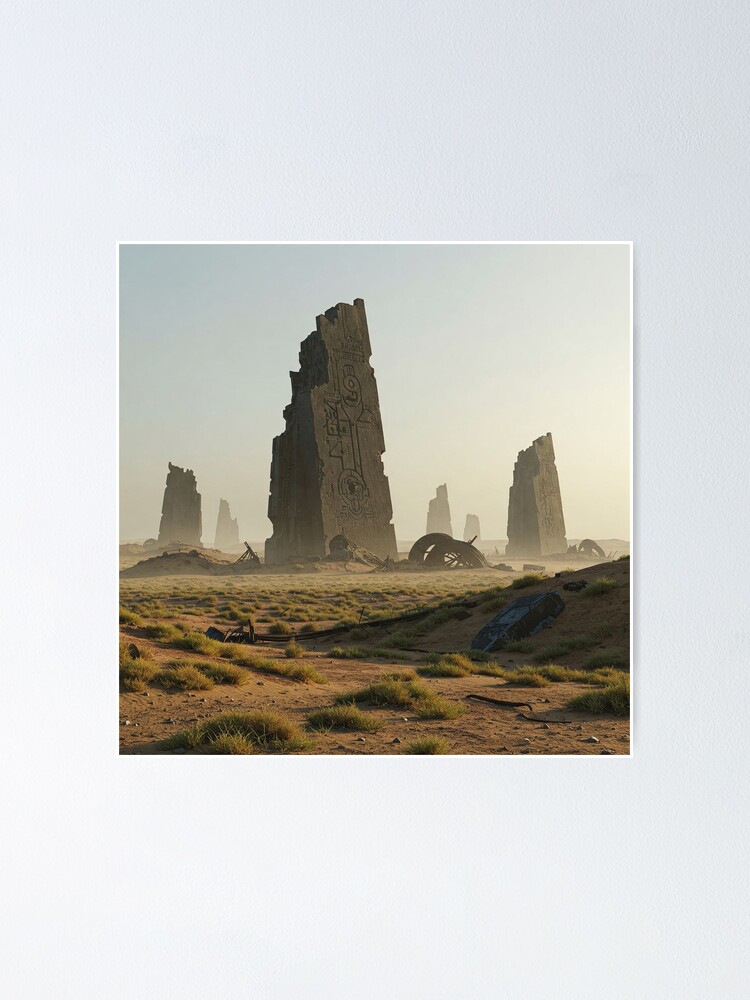 "Ancient Monoliths In Desert Haze" Poster for Sale by jasonnelsen ...