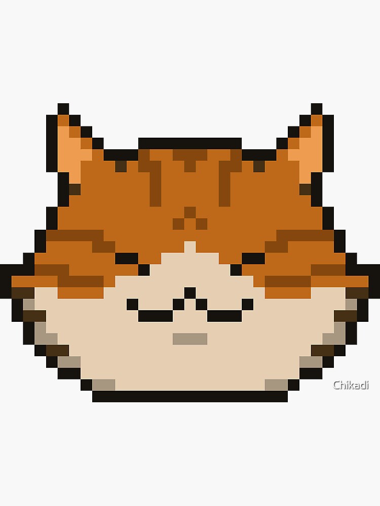 "Orange Tabby Cat Pixel Sprite " Sticker by Chikadi | Redbubble