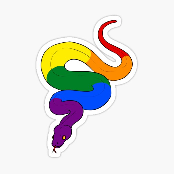 "Gay Pride Snake" Sticker by ruedicass | Redbubble