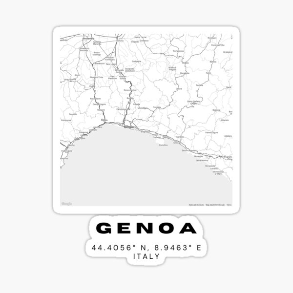 "Minimalist Genoa Map Art - Italy City Coordinates Design" Sticker for ...