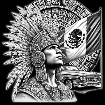 "Aztec Warrior Calendar Mexico Mexican Flag Car Azteca" Sticker for ...