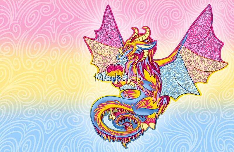 "Pansexual Pride Dragon" by Markaleb | Redbubble
