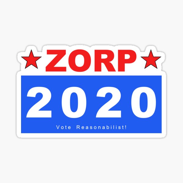 "VOTE ZORP" Sticker for Sale by beefuneral | Redbubble