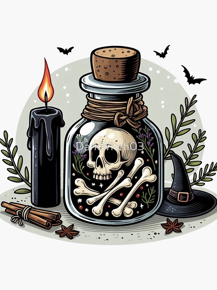"Magic Bottle " Sticker for Sale by DarkWitch03 | Redbubble