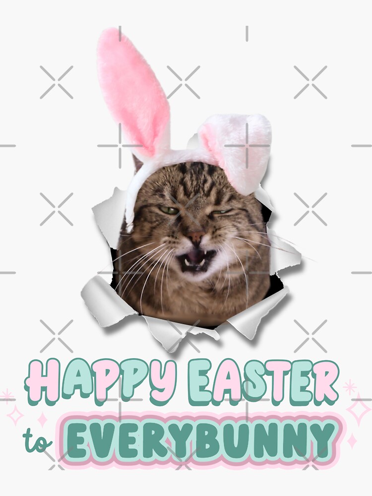 "Grumpy Cat Easter" Sticker for Sale by DesingHeven | Redbubble