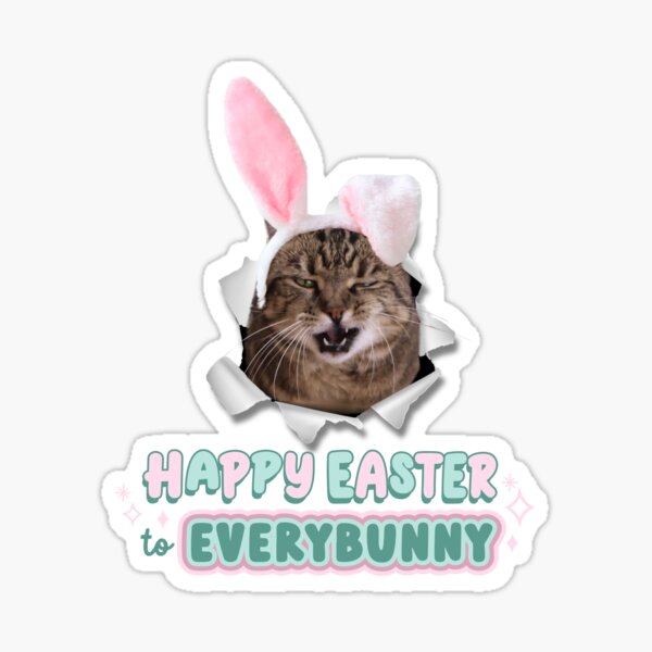 "Grumpy Cat Easter" Sticker for Sale by DesingHeven | Redbubble