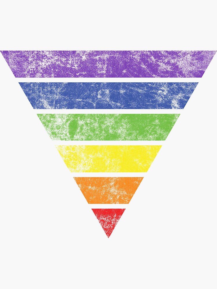 "LGBTQ TRIANGLE SWEATSHIRT UPSIDE DOWN" Sticker by Rhynowear | Redbubble