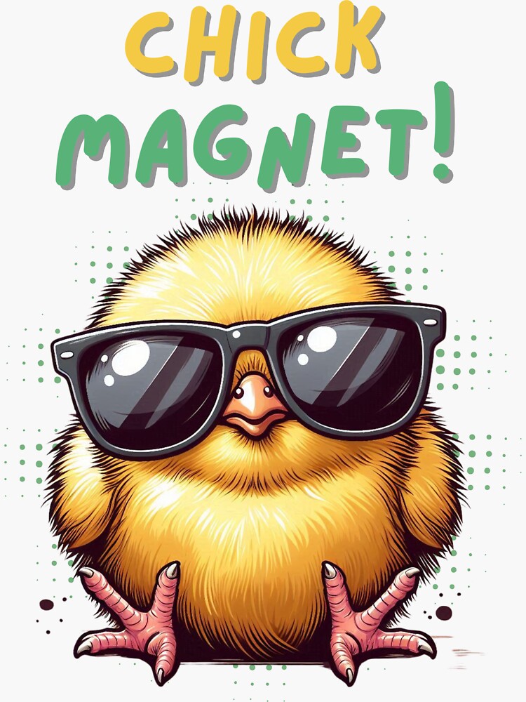 "Funny Cartoon Chick Magnet " Sticker for Sale by Littlestlight | Redbubble