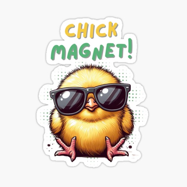 "Funny Cartoon Chick Magnet " Sticker for Sale by Littlestlight | Redbubble