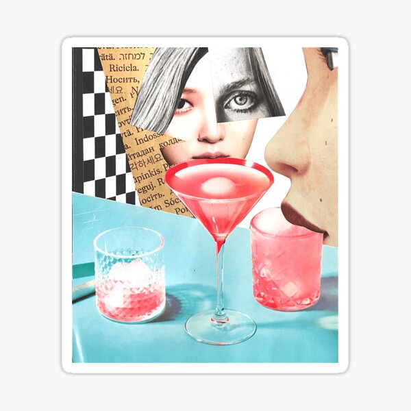 "Collage Cocktail" Sticker for Sale by BOREDLINE | Redbubble