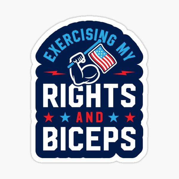"Exercising My Rights And Biceps v2" Sticker for Sale by ...