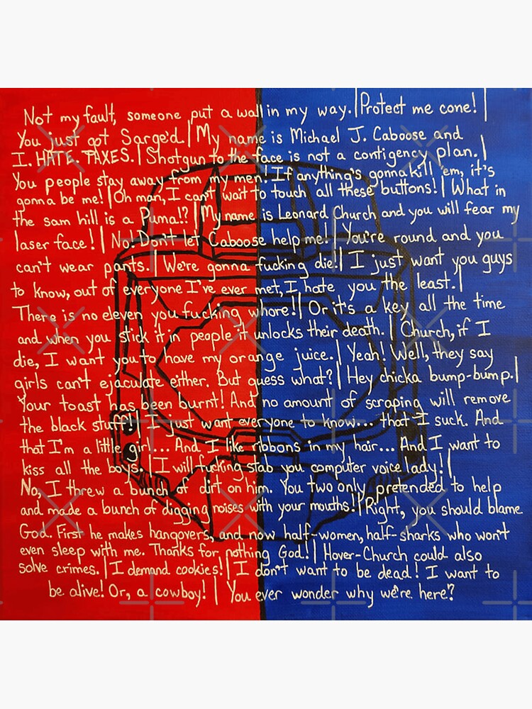"RvB Quotes" Sticker for Sale by CraftyCelestial | Redbubble