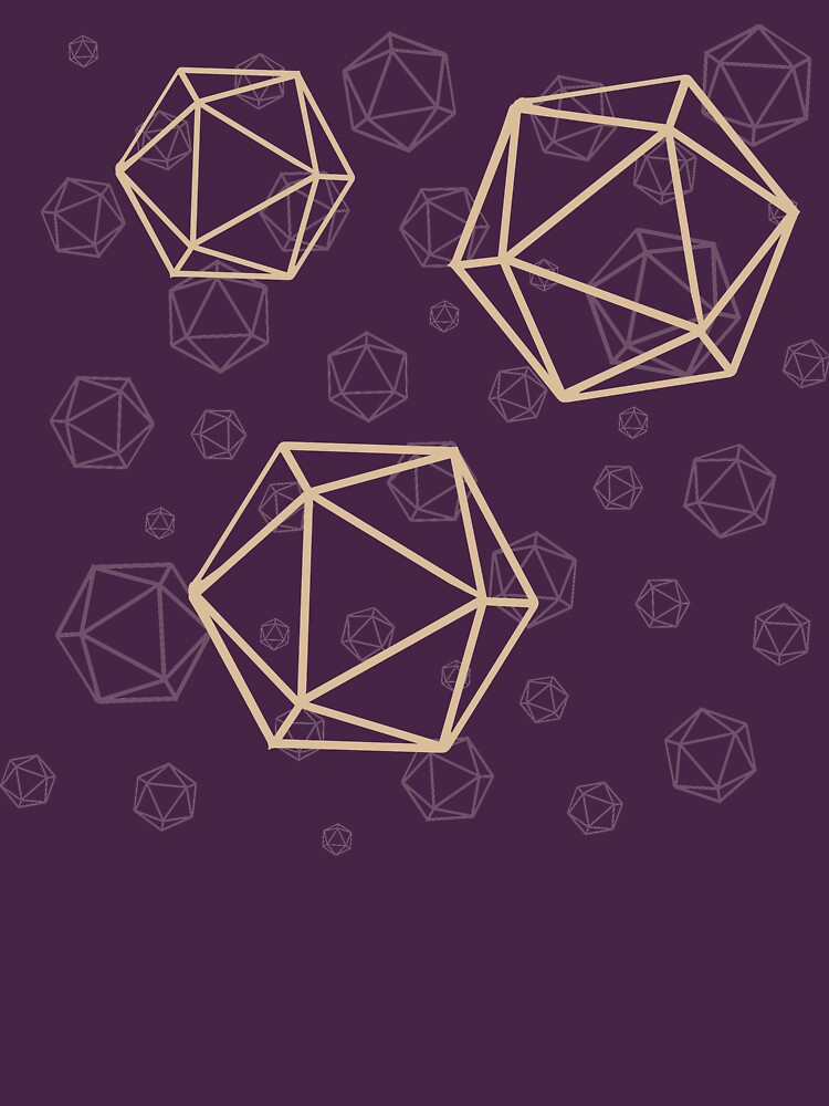"Geometric D20 Dice Pattern" T-shirt for Sale by Rosenburg | Redbubble ...