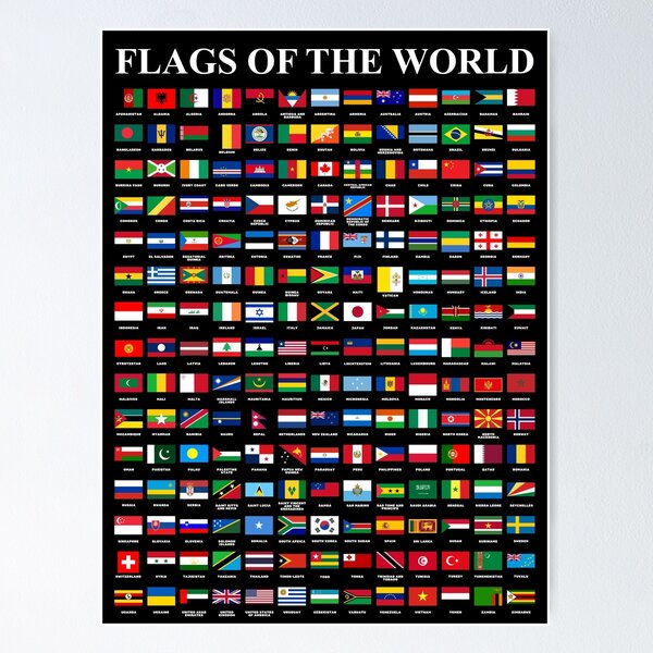 "Flags Of The World With Names " Poster for Sale by USEFULART-Shop ...
