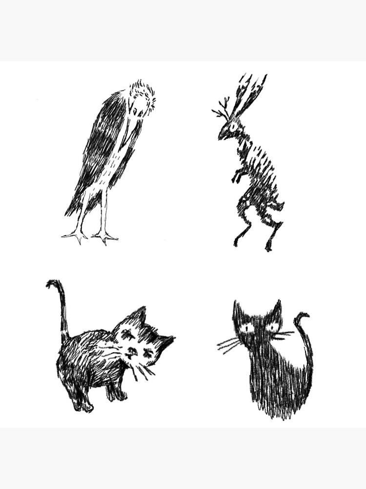 "Cute critters - Moomin style - Cat and forest sprites sticker pack ...
