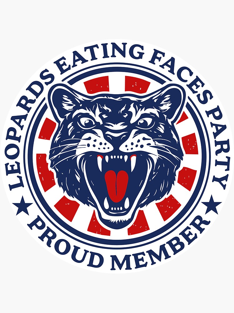 "Leopards Eating Faces Party Proud Member Logo" Sticker for Sale by ...