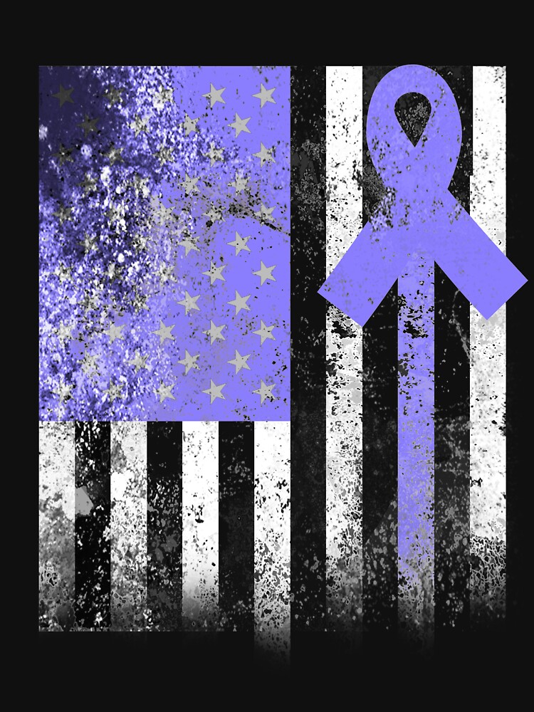 "Periwinkle Ribbon Esophageal Cancer Awareness Vintage Flag" T-shirt ...