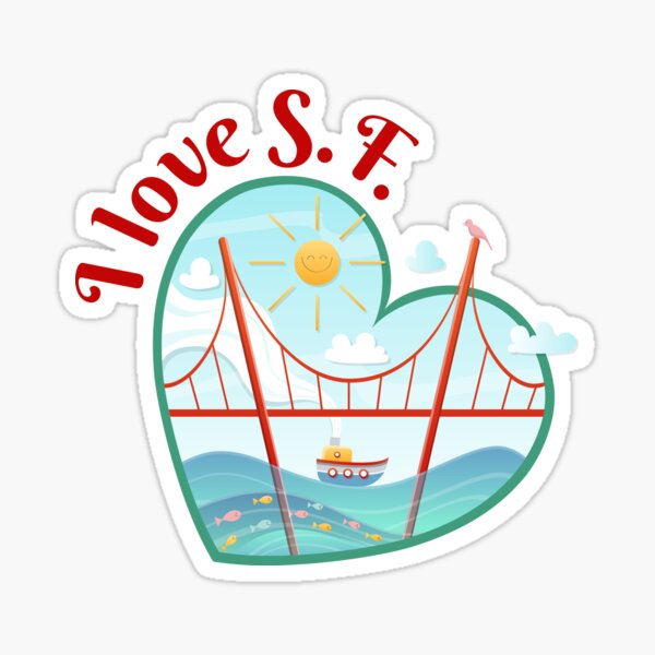 "I love San Francisco Souvenir and Gift" Sticker for Sale by ...