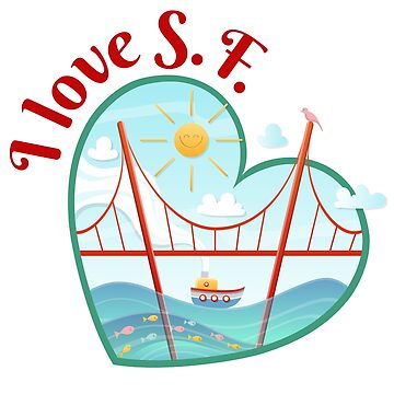 "I love San Francisco Souvenir and Gift" Sticker for Sale by ...