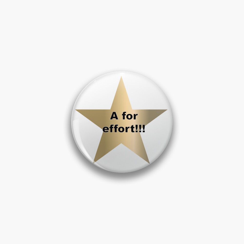 ""A for effort" gold star" Sticker for Sale by Eva-vdz | Redbubble