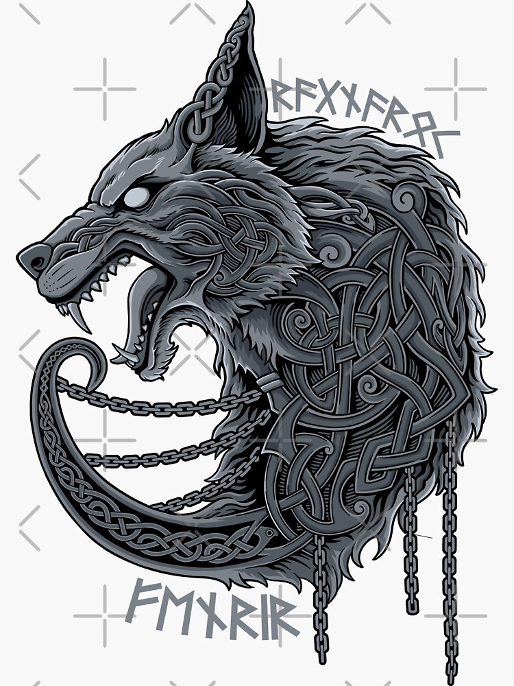 "Ragnarok Viking Fenrir" Sticker for Sale by svthyp | Redbubble