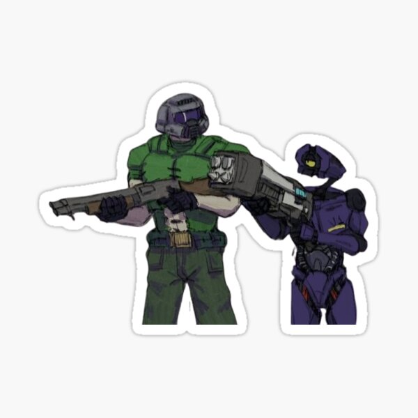 "ultrakill v1 x doomguy" Sticker for Sale by DanielaDuartey | Redbubble