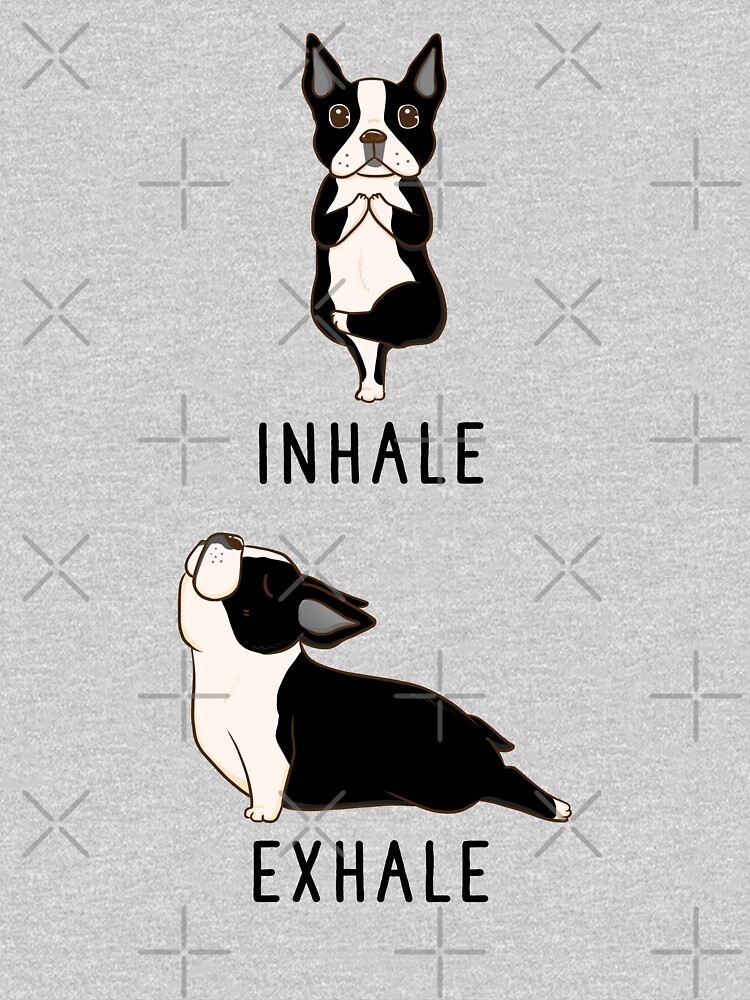 "Inhale Exhale Boston Terrier Yoga" Kids T-Shirt for Sale by thepawster ...