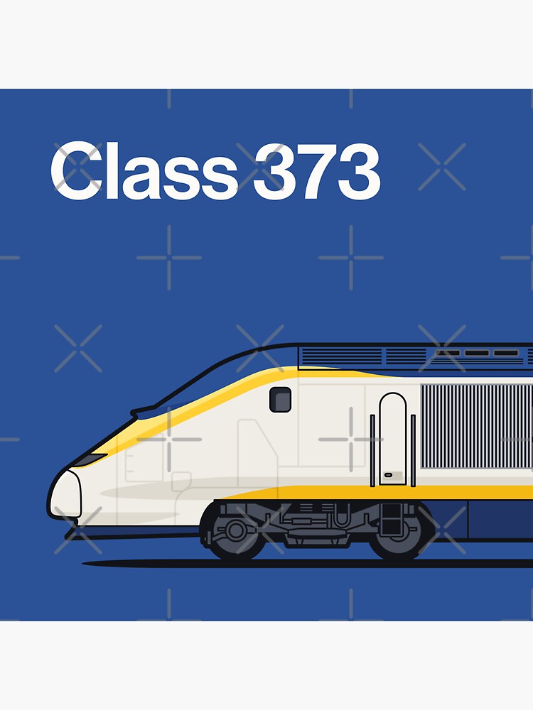 "Class 373 Blue High Speed Train Side England" Sticker for Sale by ...