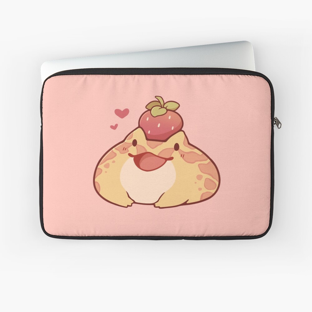 "Pacman frog with strawberry" Sticker for Sale by Rihnlin | Redbubble