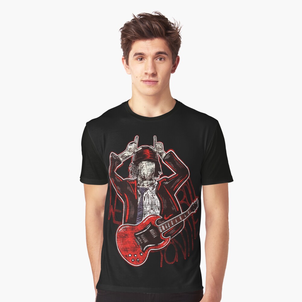 "AC/DC Angus Young Rock Band Music" Sticker for Sale by Jamie Collins ...