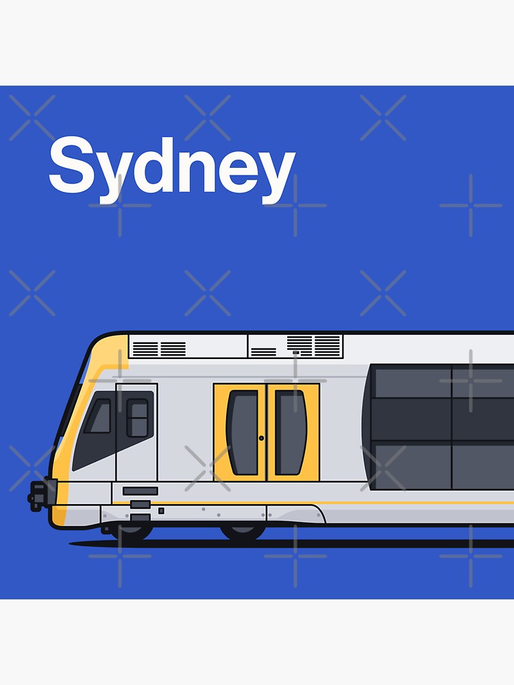 "Sydney H Set Blue Oscar World Train Side Australia" Sticker for Sale ...