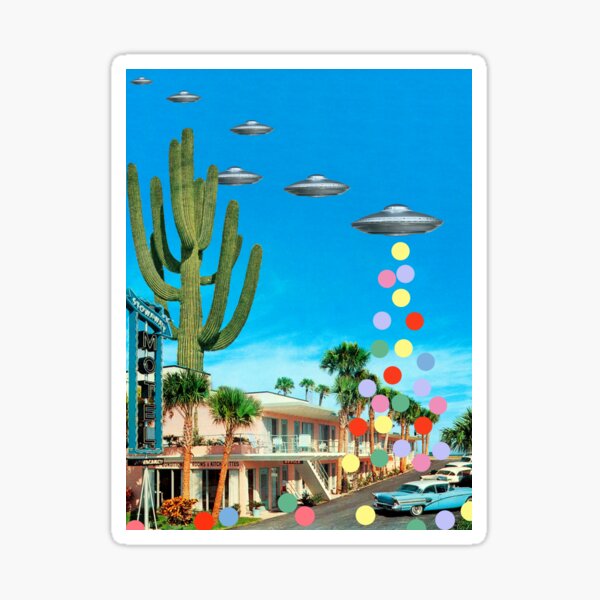 "UFOs on holiday (Alien confetti)" Sticker for Sale by MsGonzalez ...