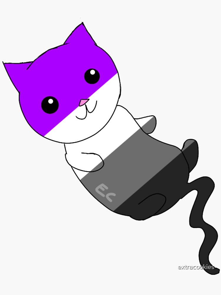 "Asexual Pride Cat" Sticker for Sale by extracookies | Redbubble