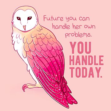 ""You Handle Today" Encouraging Pink Barn Owl" Sticker for Sale by ...