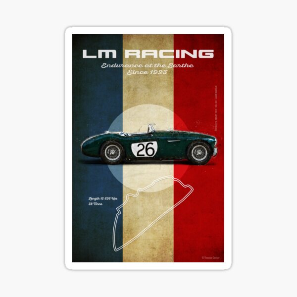 "LM Racing Vintage Austin Healey 100S" Sticker for Sale by Theodor ...