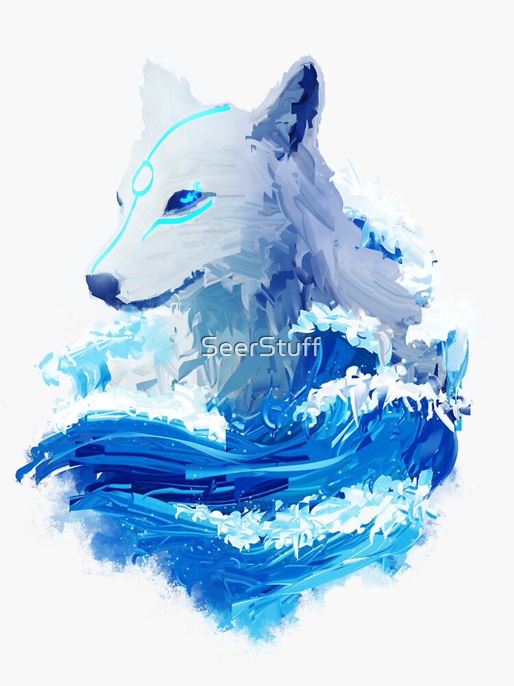 "Wolf Wave" Sticker for Sale by SeerStuff | Redbubble