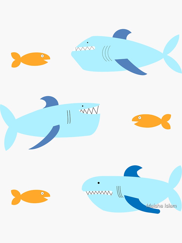 "Sharks and Minnows" Sticker for Sale by mushito | Redbubble
