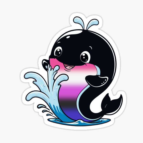 "Kawaii Genderfluid Whale - Genderfluid Pride Design" Sticker for Sale ...