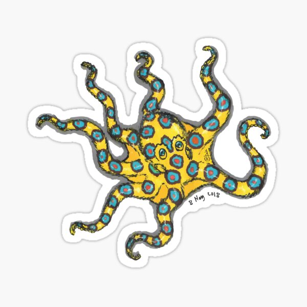 "Blue ringed octopus" Sticker by atrixfromice | Redbubble