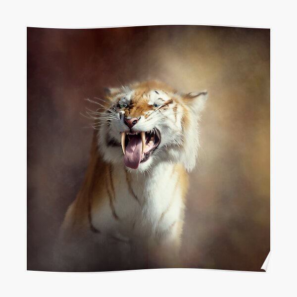 "Sabertooth tiger portrait.Digital art" Poster for Sale by svetlanna ...