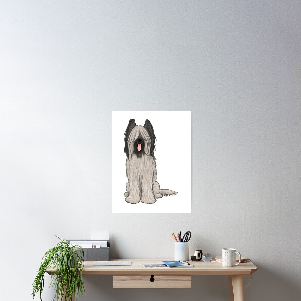 Póster «Perro de dibujos animados de Briard con flequillo largo» de ...